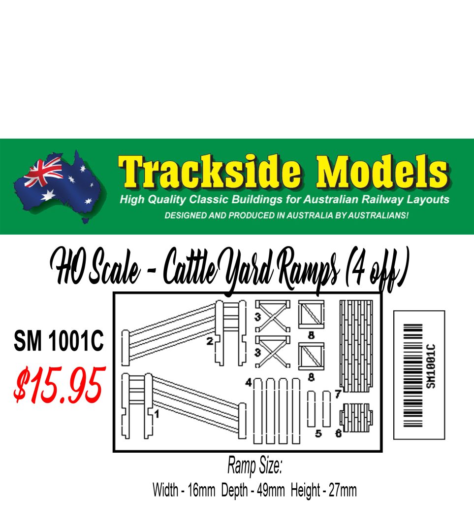 Trackside Models-HO Scale-Laser Cut "Cattle Yard Ramps"-4 per pack ...