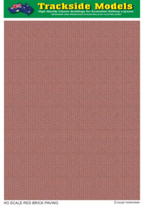 Trackside Models HO Scale Red Brick Paving Printed Sheet x2 per pack ...